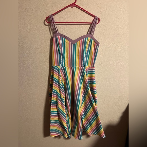 Collectif | Dresses | Collectif Lavender And Rainbow Dress Size Xl ...